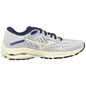 Mizuno womens Wave Rider 24 Running Shoe, Arctic Ice-snow White, 9.5 Wide US