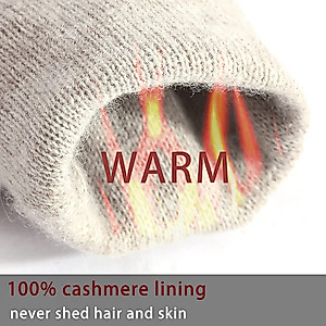 Harssidanzar Women's Leather Gloves,Winter Warm Cashmere Lining Touchscreen Texting Warm Driving Lambskin Leather Gloves GL017,Black, Size M