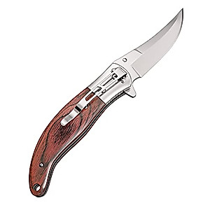 Casvno Pocket Knife stainless steel blade +wood handle for Hunting, Camping, Fishing, Hiking, Outdoor Activities Home Improvement