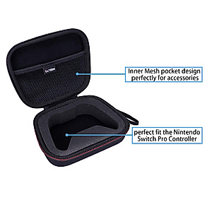 LTGEM Hard Case for Nintendo Switch Pro / Playstation DualSense / Xbox Controller - Travel Protective Carrying Case Bag, Case Only(Black+Black)