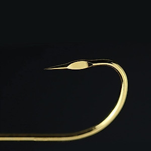 XIAOSAKU Fish Hooks 100 Pcs Non-Barb High Carbon Steel Fishing Hook Saltwater Freshwater Carp Fishing Hook Tool Accessories Golden Size #1/2/3/4/5/6/7 Fish Hook Set (Color : 1#)