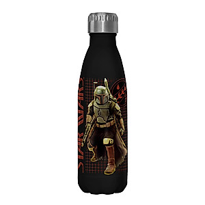 Star Wars Grid 17 oz Stainless Steel Water Bottle, 17 Ounce, Multicolored