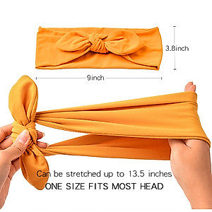 Jesries Headbands for Women Non Slip Hair Bands with Bows Rabbit Ears Workout Running Sport Sweat Elastic Hair Wrap for Girls Hair Accessories 12 Pack