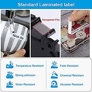 4 Pack Label Maker Tape Compatible Brother Label Maker Tape TZe-231 TZe231 12mm 0.47 Inch Laminated White Tape for Brother P-Touch PT-1290 PT-D210 PT-H100 PTD220 PTD600 Labeler, Black on White