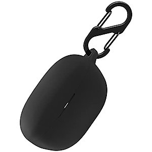 Geiomoo Silicone Case Compatible with Anker Soundcore Life A3i, Protective Cover with Carabiner (Black)