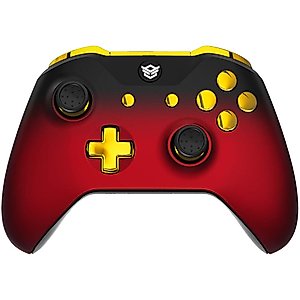 HexGaming HEX Esports Blade Elite Controller 2 Paddles & Interchangeable Thumbsticks & Triggers Stop Compatible with Xbox Series X/S Customized Game Controller PC Wireless FPS Gamepad - Shadow Red