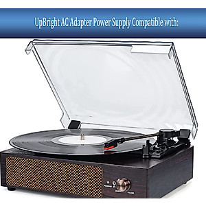UpBright 5V AC/DC Adapter Compatible with Wockoder KD-2008 KD-2008BL KD2008 KD2008BL 3-Speed Wireless Portable LP Phonograph Record Player Belt-Drive Turntable Vinyl Stereo Speaker 1.5A Power Supply