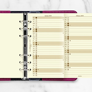 Filofax Refill, Personal/Compact Size, Vertical Year Planner, Cotton Cream Paper, English, 2023 (C68408-23) (68408-2018)