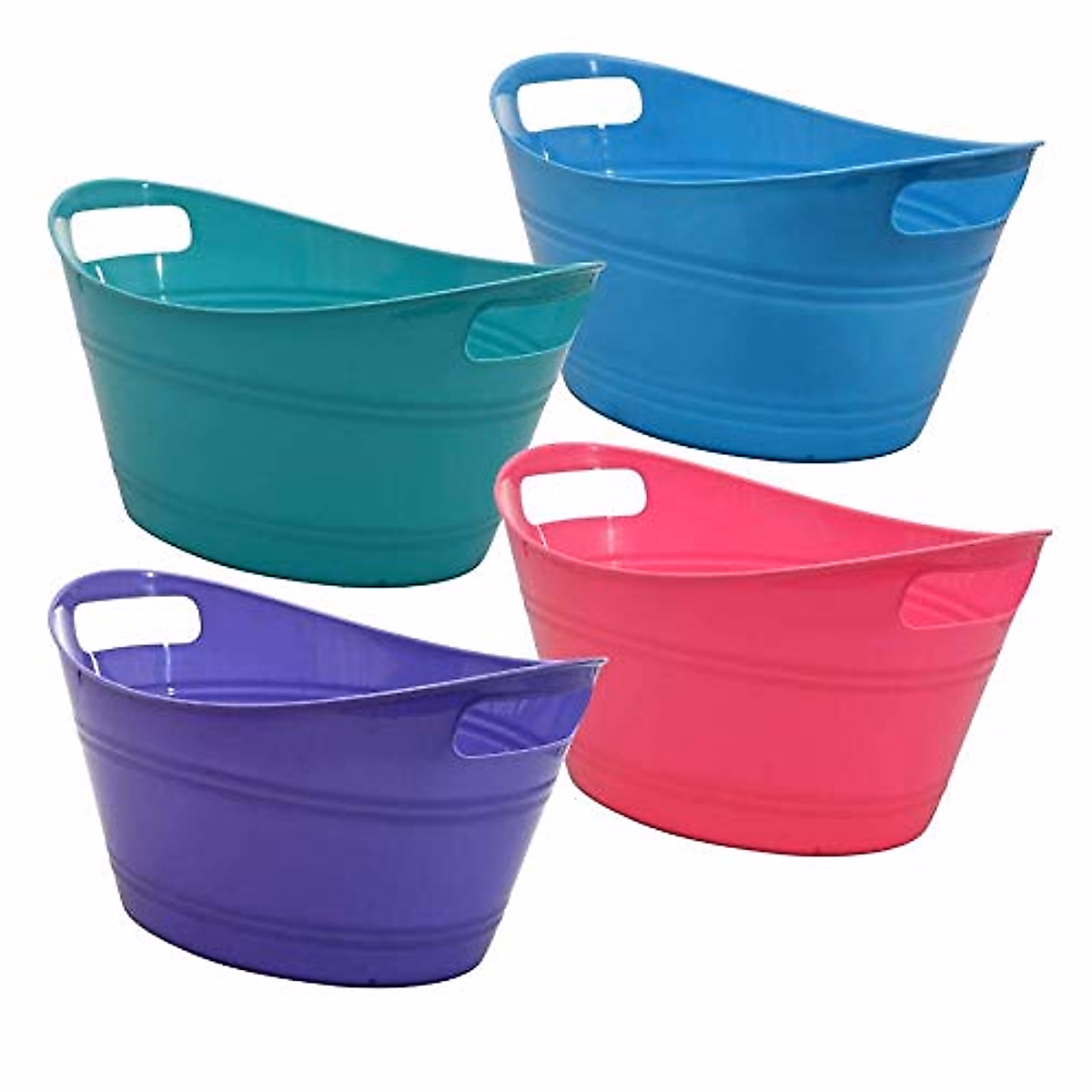 Greenbrier Plastic Storage Tub (Top Rim 12.5" x 9.25" x 6.5" Tall) (Teal)
