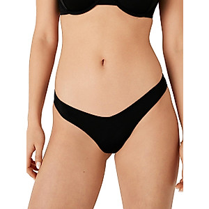 Victoria's Secret Pink V Front Itsy Bikini Bottom, Swimsuit for Women, Minimal Coverage Bathing Suit Bottoms for Women, Pure Black (M)