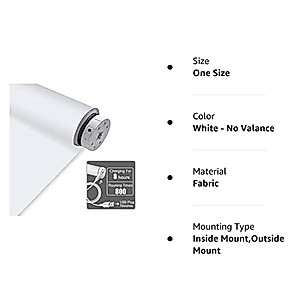 Motorized Blackout Valanced Window Shades, Remote Control Wireless and Rechargeable Roller Blinds with Top Valance, UV Protection White Fabric Roller Shades for Windows, Doors, French Door