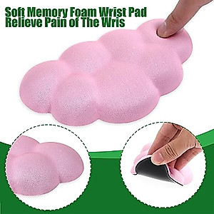 TIESOME Cloud Wrist Rest for Mouse, Memory Foam Wrist Cushion Ergonomic Palm Rest Pain Relief Mouse Wrist Support Pad with Anti-Skid Base for Office School Home Laptop&Computer Mouse(Pink)