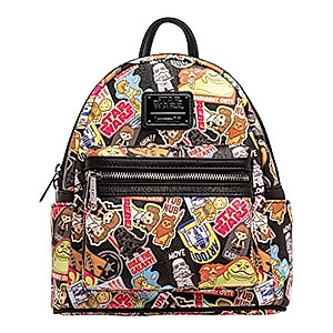 Loungefly Star Wars Character Cartoon Patch Mini Backpack