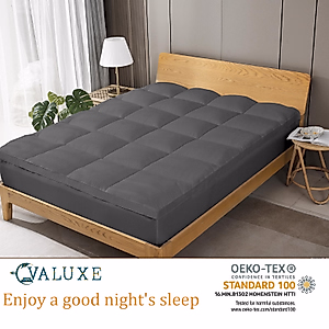 VALUXE Twin XL Size Mattress Topper Extra Thick Cooling Mattress Pad Cover 3D Snow Down Alternative Fill Pillow Top with 8-21 Inch Deep Pocket