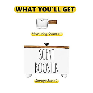 CHONIC Laundry Scent Booster Container, Farmhouse Scent Beads Storage Organization, Rustic Wood Dispenser for Clothing Fragrance Beads, Laundry Room Powder Box, Laundry Detergent Organizer Bin