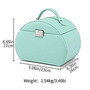 Vlando Princess Style Jewelry Box Half-Moon Design, Fabulous Girls Gift (Green)