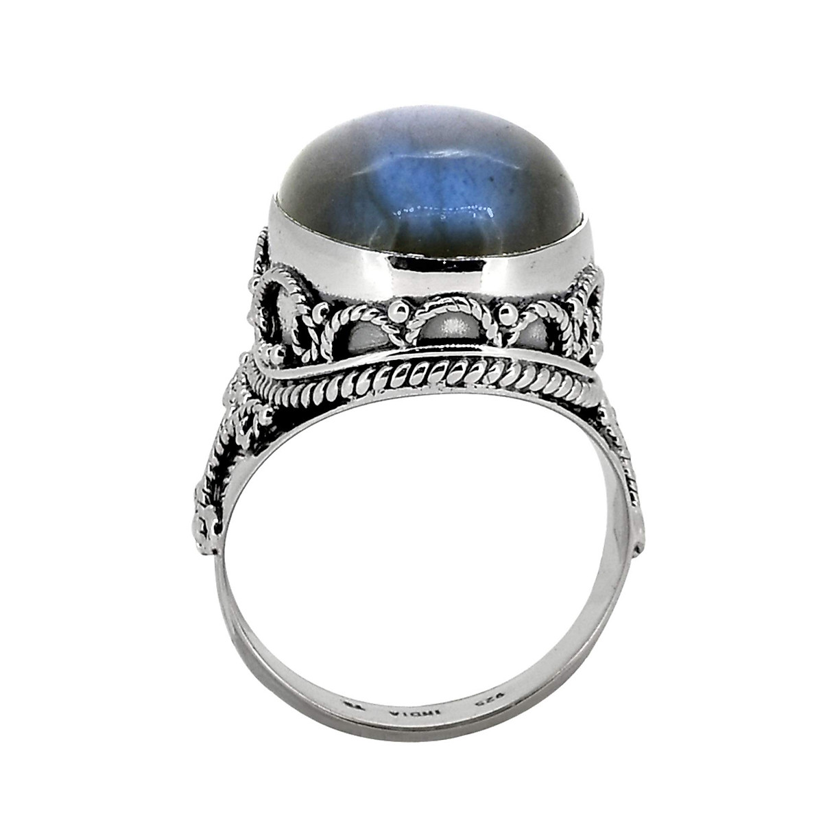 YoTreasure Labradorite Ring Solid 925 Sterling Silver Gemstone Designer Jewelry