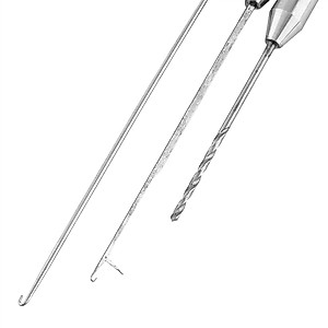 Uxsiya Baiting Needle Tool 3 in 1 Aluminum Alloy Fishing Bait Needle Set Fish Drill Tackle Baiting Rig Tool for Making Rigs