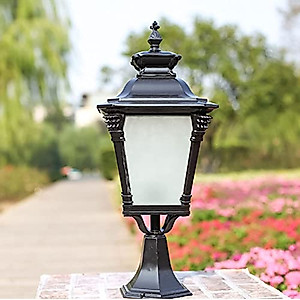 speesy Personalized Waterproof Courtyard Stigma Column Post Light Fixture,Outdoor Garden Lawn Pillar Lamp,Die-cast Aluminum E27/E26 Post Lamps, Villa Gate Hotel Pool Column Lamp