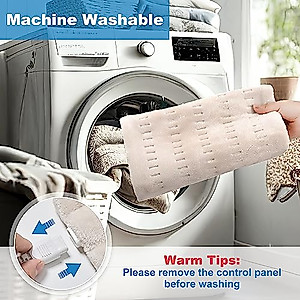 Ariliya Heating Pad for Back Pain & Cramps Relief- XL Electric Heating pad 4 Heat Settings 2h Auto-Off 12 x 24 Heated Pad, Beige-Beige