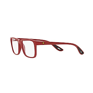 Ray-Ban RX7205M Scuderia Ferrari Collection Rectangular Prescription Eyewear Frames, Red/Demo Lens, 52 mm