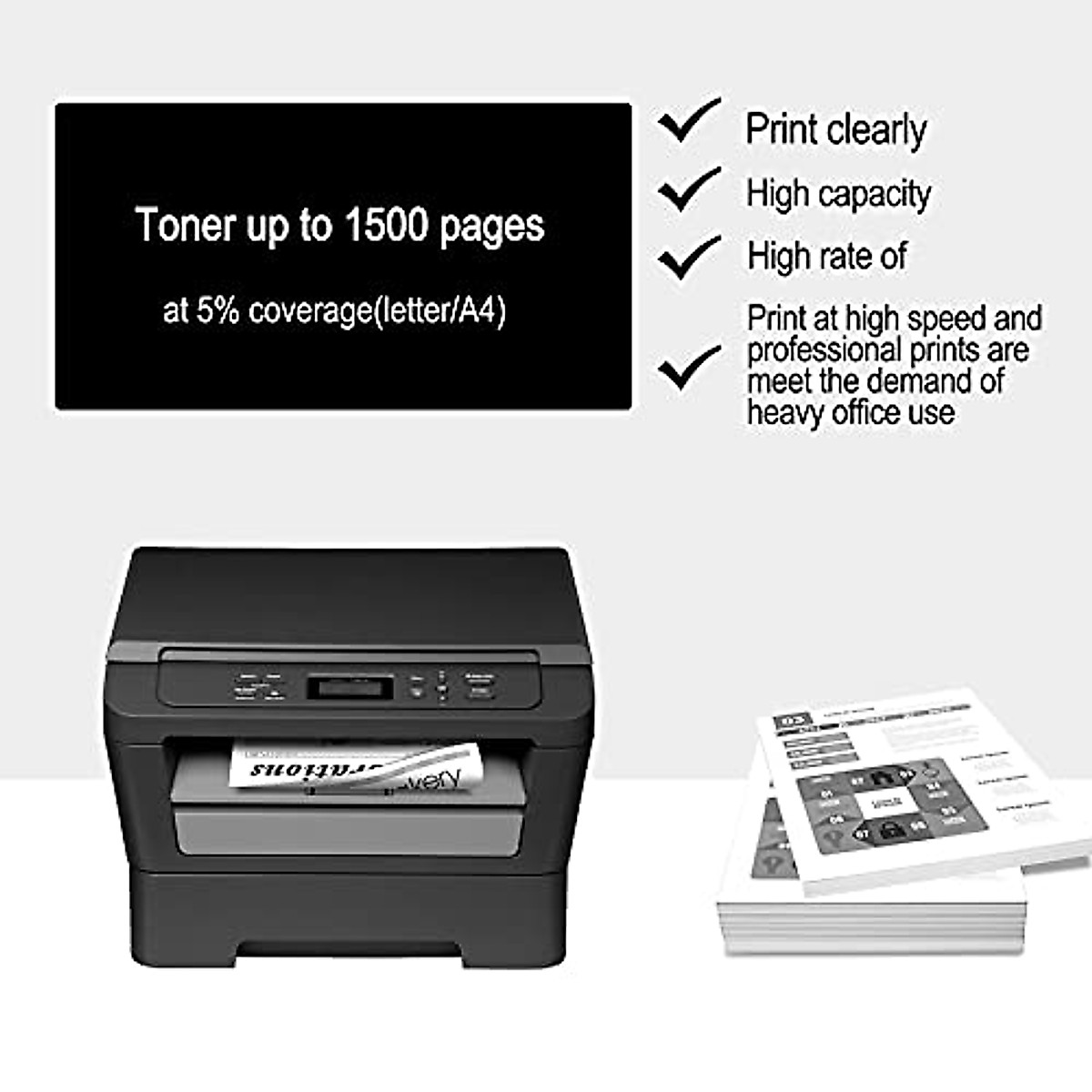 WAZ 1-Pack TN420 TN-420 TN 420 Toner Cartridge Compatible Replacement for Brother DCP-7060D DCP-7065D Intellifax 2840 2940 MFC-7240 7360N Printer Toner Cartridge.