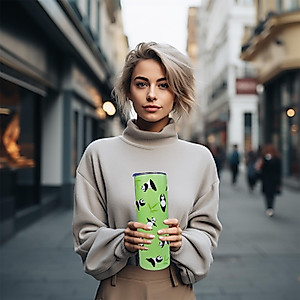 IchDich Panda Tumbler Panda Gifts for Women 20 oz Insulated Tumbler With Lid and Straw Stainless Steel Skinny Tumbler Water Bottle Travel Mug Wine Cups