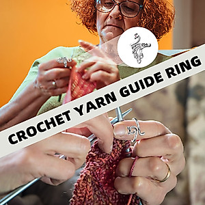 DEPAADER 10 Pcs Crochet Ring - Adjustable Crochet Ring Finger Yarn Guide Knitting Tension Rings for Crocheting Cat Snake Yarn Ring for Women