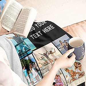 PIROPIZ Custom Blankets with Photos Text Personalized Photo Blankets Customized Throw Blanket for Men Women Birthday Housewarming Gifts