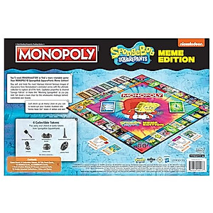 Monopoly Spongebob Squarepants Meme Edition | Based on Nickelodeon Show | Featuring Familiar Memes of Locations, Episodes, and Characters | Officially-Licensed & Collectible Monopoly