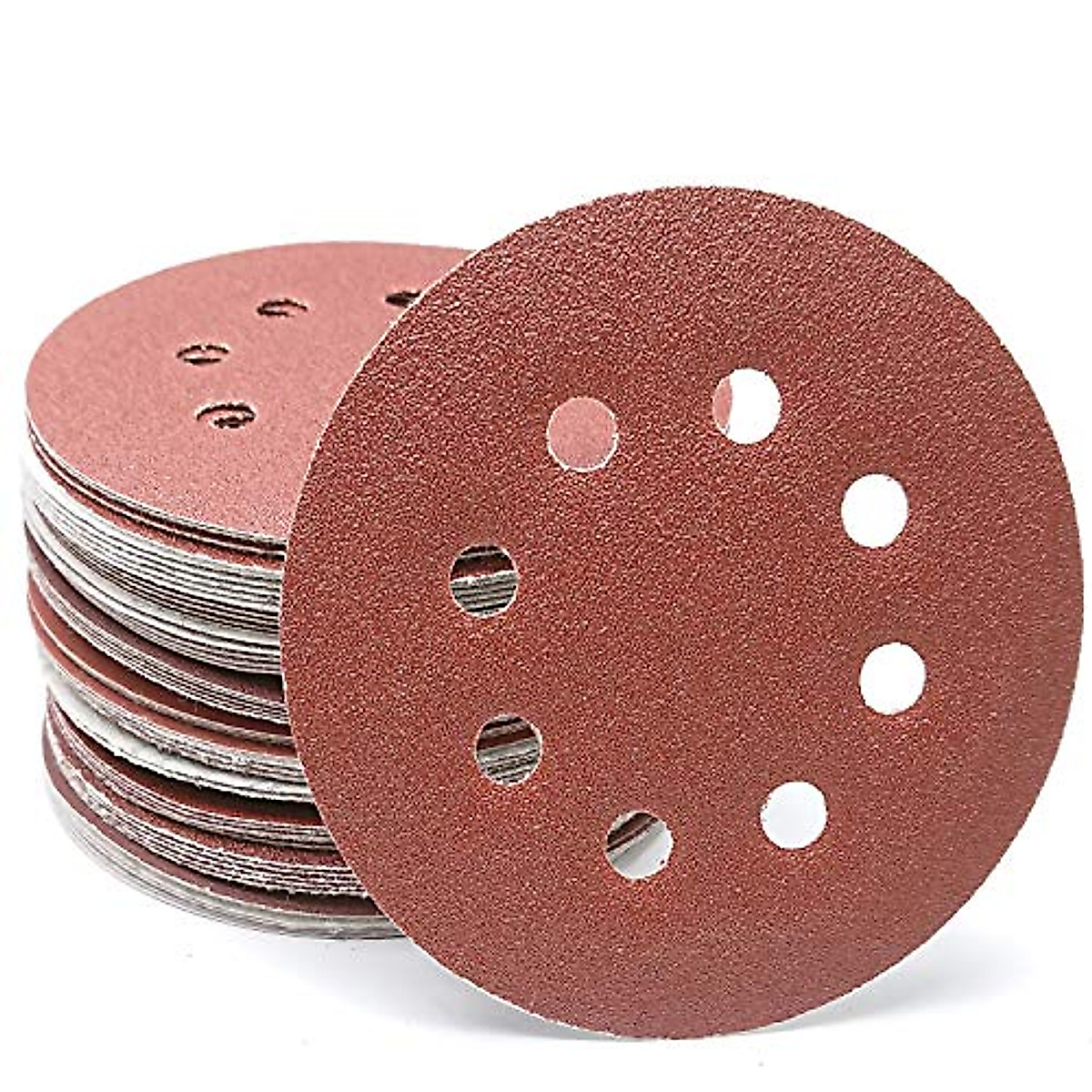 35 Pcs Sanding Discs, 5 Inch Hook and Loop Sandpaper Set 8 Hole Sanding Discs 7 Grades Include 60, 80, 100, 120, 150, 180, 240 Assorted Grit Sand Paper for Random Orbital Sander