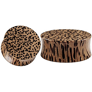 BIG GAUGES Pair of Coconut Wood 1" 25mm Double Flared Saddle Piercing Jewelry Stretcher Earring Ear Lobe Plugs BG11196
