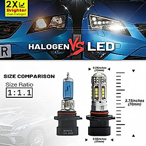 NSLUMO 9005XS HB3A LED Headlight Bulbs for Vol'vo V70 V70 XC C70 S60 VW Phaeton Pors'che GT Super Bright 50W 6500K Xenon White 9005XSLL P22d High Beam Replacement Bulb Kits