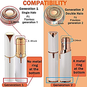 Dealswin Facial Hair Remover Replacement Heads：Compatible with Gen 1 Finishing Touch Flawless Facial Hair Removal Tool Women, As Seen On TV 18K Gold-Plated Rose Gold 4 Count, Generation 1 Single Halo