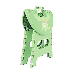 famobay Home Foldable Step stools - Round Cartoon Seat -11 Inches Wide & 9 Inches Tall - 300 lbs Capacity - Light Weight Plastic Design (Dinosaur, 1)