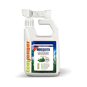 EcoVenger by EcoRaider Mosquito Control Triple-Action Hose-end Spray 32 oz, Kills Aphids, Gnats, Ticks, Kills All Stages + Larvae Control + Lasting Repellency, Citrus Scent, Non-Toxic Child-&-Pet-Safe