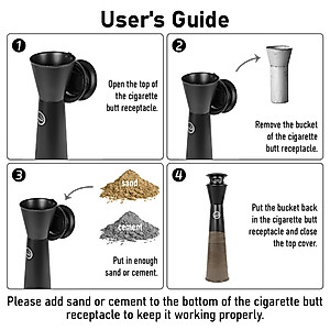 RDUIGT Trash Ash Receptacle Outdoor with Removable Inner Barrel, Stand up Trash Can, 43.3" Height,Movable Ash Bin Container for Home Outside Pool Backyard Office Hotel