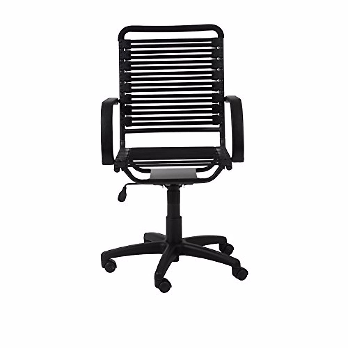 Euro Style Flat Bungie High Back Adjustable Office Chair with Arms, Black Bungies with Graphite Black Frame