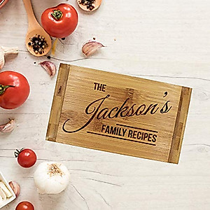 Personalized Recipe Box For Her - Custom Wood Recipe Organizer With Dividers - Kitchen Gift For Mom and Grandma