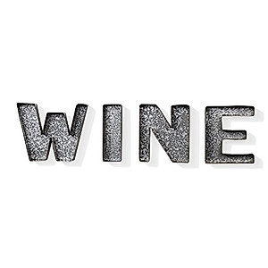 Danya B. HG11415 Wall Mount Decorative Galvanized Metal Art Wine Letters Cork Holder