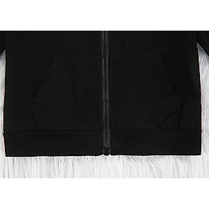 Imcute Baby Zip Up Hoodie, Unisex inflant Toddler Long Sleeve Sweatshirts Lightweight Jacket Hooded Coats Fall Winter Outfits (Black, 2-3T)