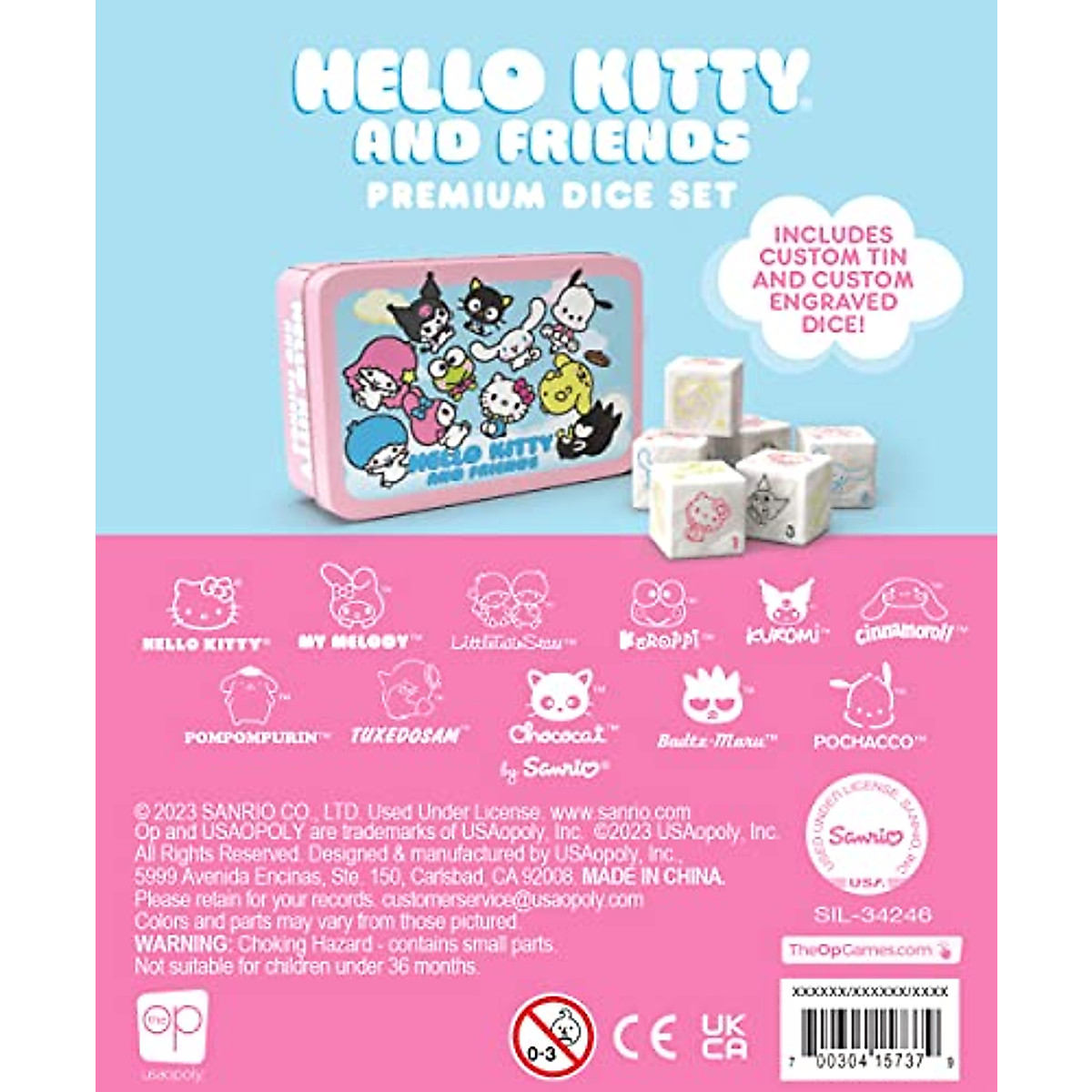 Hello Kitty and Friends Premium Dice Set | Hello Kitty and Friends Custom Dice with Collectible Tin Case | Based on Sanrio Hello Kitty and Friends | Officially Licensed Sanrio Gift & Merchandise