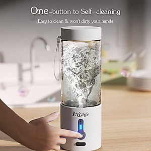 Small Blender, ETGlife Small Blender for Shakes and Smoothies, 18.5 Oz Travel Cup Design, 6 Blades & 150W Power Portable Blender with USB C Rechargeable, Perfect for Travel, Office, Gym & School