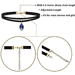 YOKER 30 PCS Necklaces Black Velvet Choker Set for Women Adjustable Classic Gothic Tattoo Lace Chokers Stretch Necklace for Party Cosplay Christmas Birthday