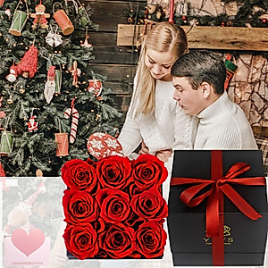 YFYS Forever Rose Flowers for Delivery Prime - 9pcs Preserved Fresh Roses, Genuine Roses That Last for Years, for Birthday Gifts for Women, Valentines Day, and Mother's Day
