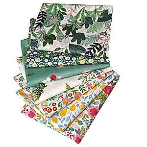 Misscrafts 7pcs Quilting Fabric 18" x 22" 100% Cotton Craft Fabric Bundle Squares Fat Quarters Multicolored for Patchwork DIY Sewing Scrapbooking Cactus