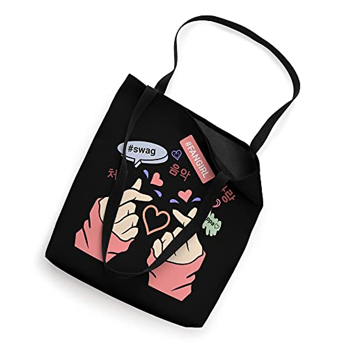 Saranghae Shirt Kpop Finger Heart Shirt for Girls Kpop fan Tote Bag