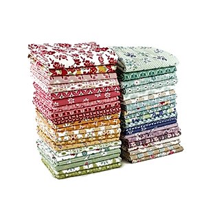 Bee Vintage Fat Quarter Bundle (40 Pieces) by Lori Holt for Riley Blake 18 x 21 inches (45.72 cm x 53.34 cm) Fabric cuts DIY Quilt Fabric