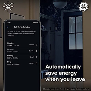 GE CYNC Smart Wire-Free Motion Sensor, Programmable, Bluetooth, Ambient Light Detection, Battery-Powered