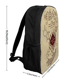 Map Simple Backpack Lightweight Cartoon Printed Bags Travel Computer Backpacks